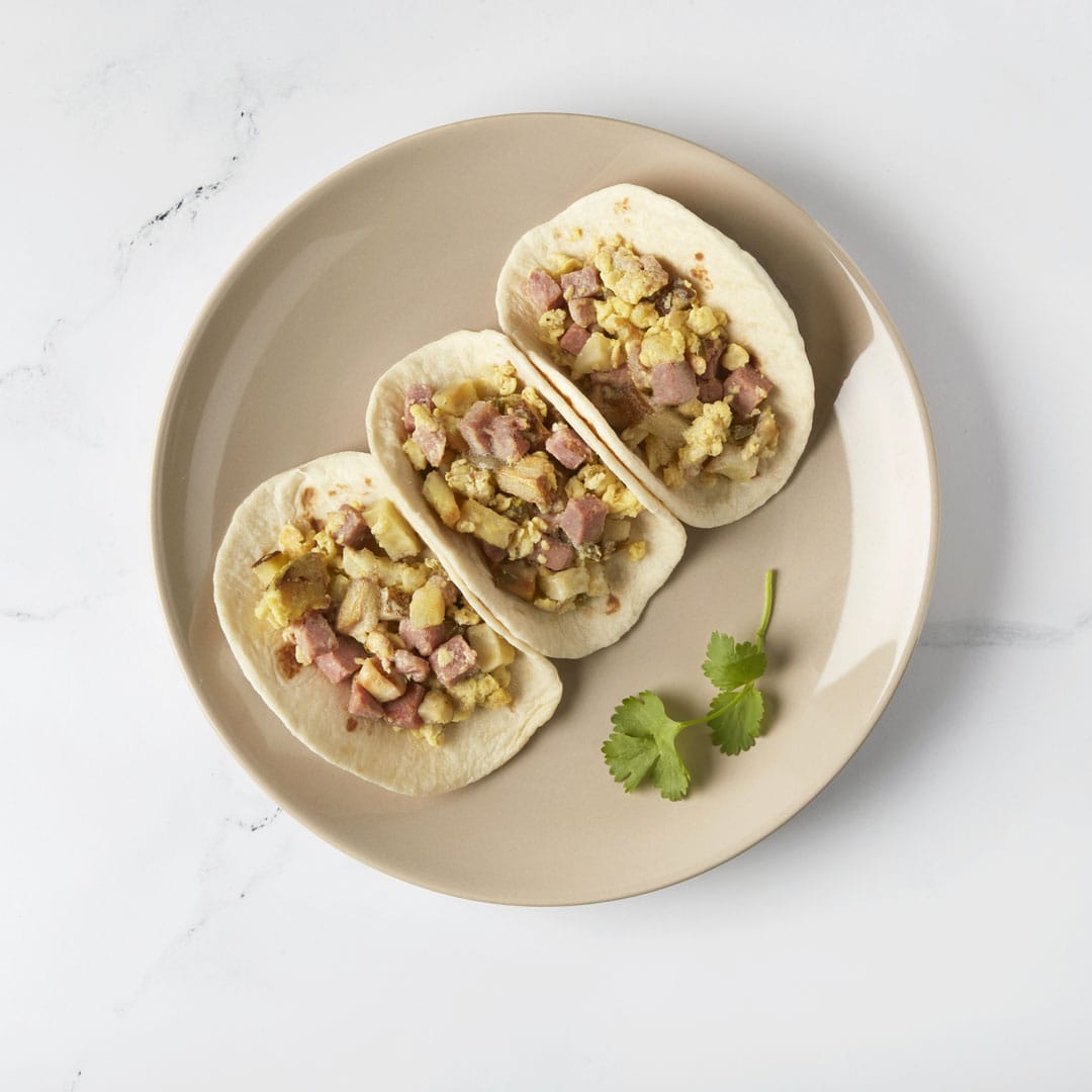 Potato and Ham Breakfast Tacos - Meals of Steel
