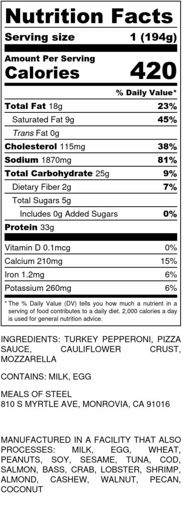 Holy Pepperoni Pizza (Lean) - Meals of Steel