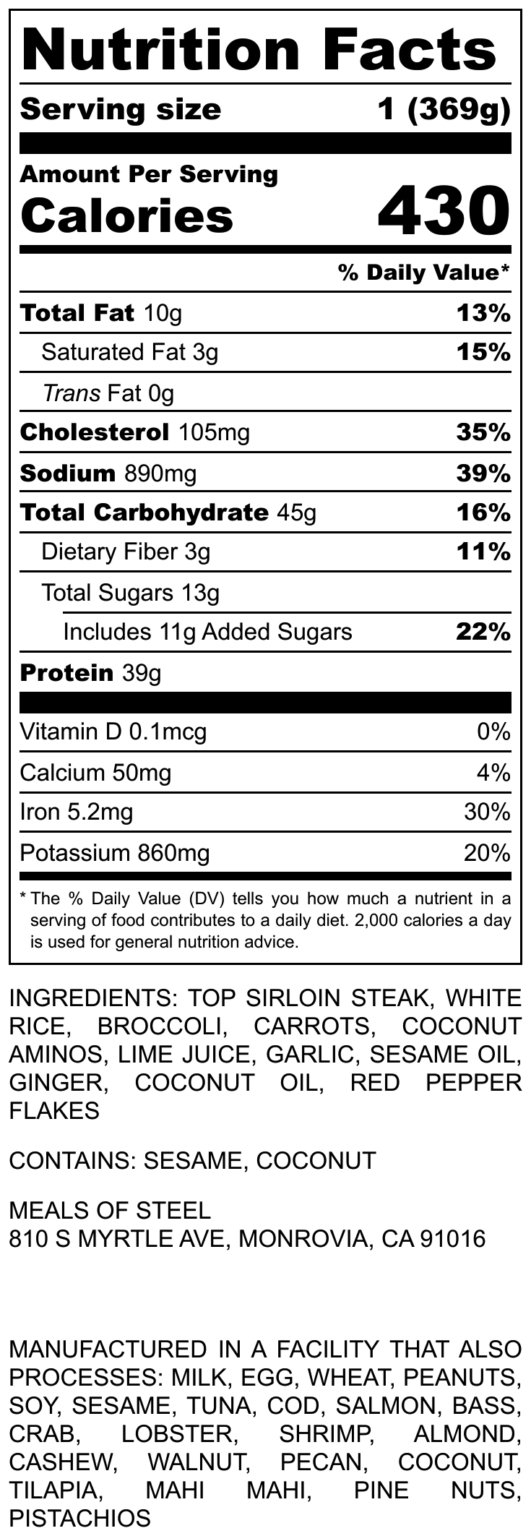 Beef and Broccoli (Lean) - Meals of Steel